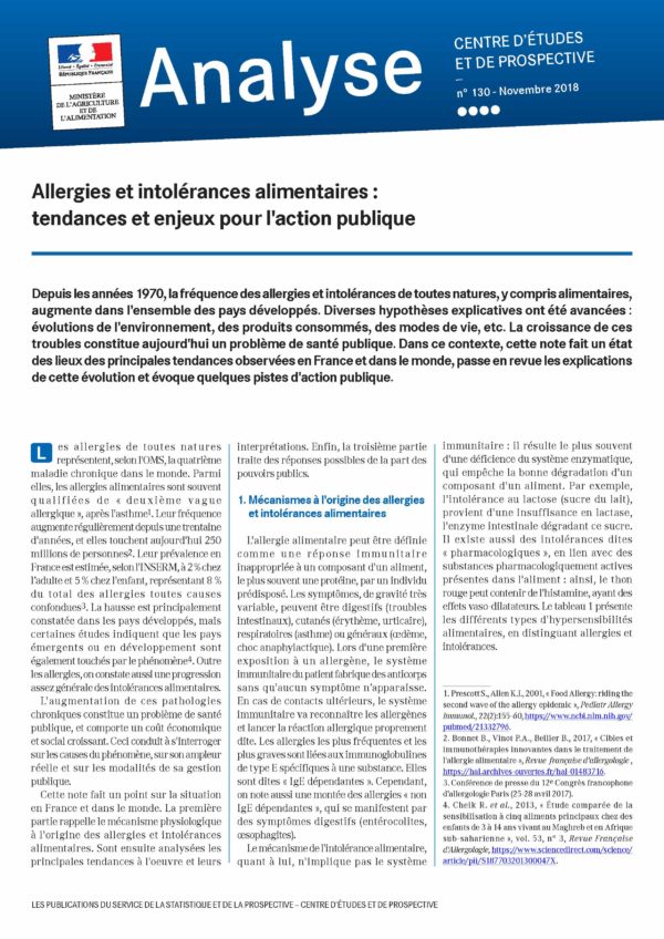 Allergies et intolérances alimentaires Actalia Allergies et intolérances alimentaires Actalia